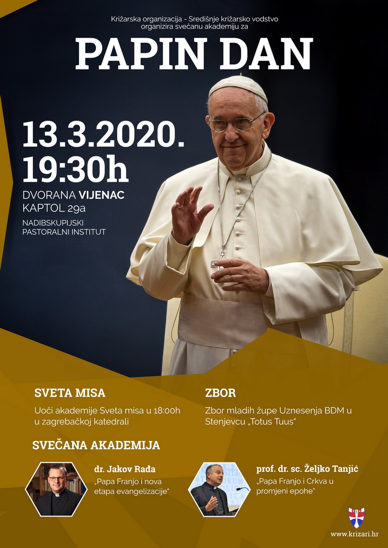 Poziv na proslavu Papina dana u petak 13. ožujka 2020. – Križarska ...